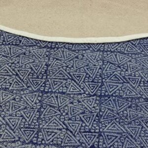 Casavani Indian Handmade Rug Geometric Blue & Beige Cotton Dhurrie Round Area Rug Best Uses For Garden Yoga Mat,Living Room,Kids Room,Bedroom, Bathroom,kitchen 3x3 4x4 3x3 Feet Round