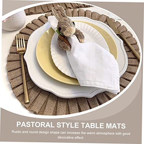 Alipis 2pcs Burlap Placemat Woven Placemat Desk Mat for Desktop Individuales para Mesa De Hot Dish Holder Table Pot Mat Coffee Cup Coaster Jute Rustic Place Mats Placemats