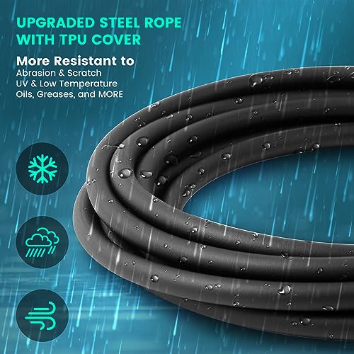 FEECCO 1/2 lb Weighted Jump Rope for Boxing, Cardio, Crossfit Workout, 8~11ft Range Adjustable Length Steel Ropes with Ball Bearings and Metal Handles, Suitable for Men and Women