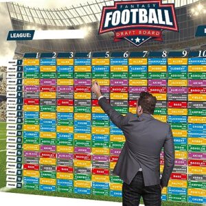 kikigo fantasy football draft board 2023-2024 kit extra large board with 14 teams 20 rounds 500+ player labels 2023 top rookie and blank label