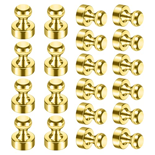 20Pack Gold Fridge Magnets for Whiteboard Small Refrigerator Magnets Office Magnets for Refrigerator Whiteboard Billboard in Kitchen Classroom School