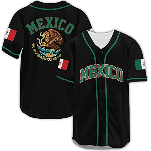 Mexico Soccer Baseball Jerseys Shirt Men, Sport Gift for Men, Mexico Eagle Baseball Shirt, Birthday Gift for Men Women (X-Large)