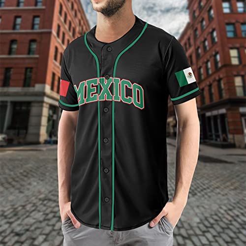 Mexico Soccer Baseball Jerseys Shirt Men, Sport Gift for Men, Mexico Eagle Baseball Shirt, Birthday Gift for Men Women (X-Large)