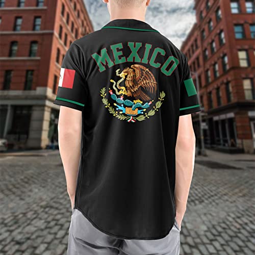 Mexico Soccer Baseball Jerseys Shirt Men, Sport Gift for Men, Mexico Eagle Baseball Shirt, Birthday Gift for Men Women (X-Large)