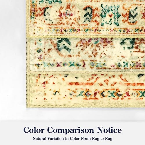 Lahome 6x9 Washable Area Rugs for Living Room, Large Bedroom Rug Soft Colorful Dining Room Mat, Transitional Printed Indoor Non Slip Accent Carpet for Nursery Office Coffee Table Home Office