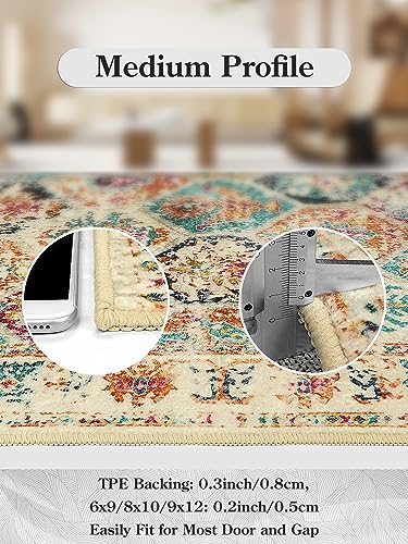 Lahome 6x9 Washable Area Rugs for Living Room, Large Bedroom Rug Soft Colorful Dining Room Mat, Transitional Printed Indoor Non Slip Accent Carpet for Nursery Office Coffee Table Home Office