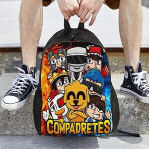 Hei Bai.JZQ Outdoor Durable Multifunction Casual Canvas Bag Cartoon Backpack Daypack Bookbag