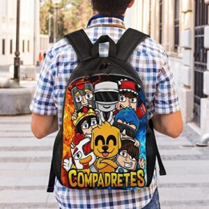 Hei Bai.JZQ Outdoor Durable Multifunction Casual Canvas Bag Cartoon Backpack Daypack Bookbag