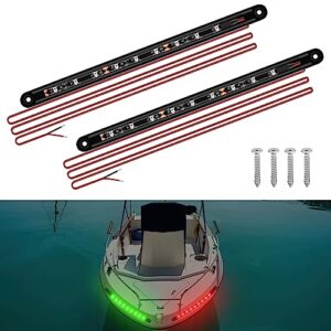 rvzone boat navigation lights, navigation lights for boats led, boat lights for night fishing, boat red and green bow lights, deck lights for marine, yacht, kayak, bass boat, pontoon boat