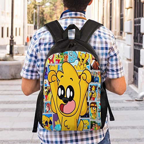 Hei Bai.JZQ Outdoor Durable Multifunction Casual Canvas Bag Cartoon Backpack Daypack Bookbag