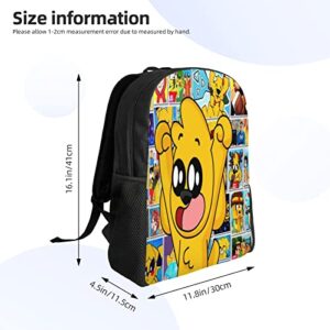 Hei Bai.JZQ Outdoor Durable Multifunction Casual Canvas Bag Cartoon Backpack Daypack Bookbag