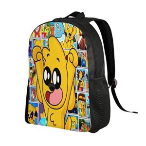 Hei Bai.JZQ Outdoor Durable Multifunction Casual Canvas Bag Cartoon Backpack Daypack Bookbag