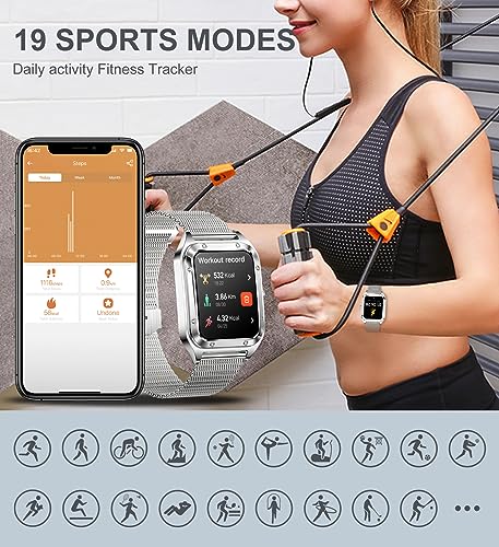 Iaret Smart Watch for Women (Call Receive Dial), Smart Watches for Android iOS Phones Smartwatch with AI Voice Control Heart Rate Sleep Monitor Pedometer Waterproof Activity Tracker Silver