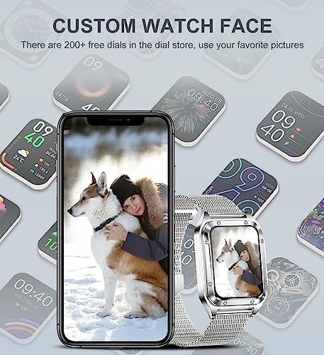 Iaret Smart Watch for Women (Call Receive Dial), Smart Watches for Android iOS Phones Smartwatch with AI Voice Control Heart Rate Sleep Monitor Pedometer Waterproof Activity Tracker Silver