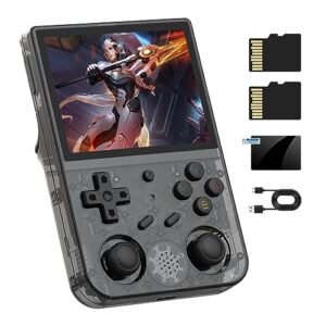 rg353v retro video handheld game console 3.5" ips screen android 11 and linux system rk3566 64bit game player 64g tf card built-in 4450 classic games bluetooth 4.2 and 5g wifi