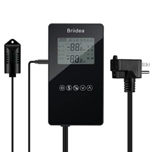 humidity controller, briidea pre-wired humidistat humidifier dehumidifier with lcd display high accuracy humidity sensor, ideal for greenhouse mushroom grow tent