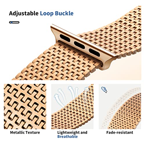 Wristitani Compatible with Apple Watch Band Series Ultra 8 SE 7 6 5 4 3 2 1, Magnetic Clasp Strap Stainless Steel Wristband Replacement for iWatch Band with TPU Case Rose Gold, 42mm 44mm 45mm