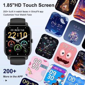 Smart Watch(Answer/Make Call), 1.85" Smartwatch for Men Women IP68 Waterproof, 100+ Sport Modes, Fitness Activity Tracker, Heart Rate Sleep Monitor, Pedometer, Smart Watches for Android iOS, 2023