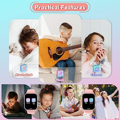 Smart Watch for Kids Gift for Girls Toys Age 6-8 Kids Game Smart Watches for Girls Boys 8-10 with 24 Games Video Camera Music Alarm Educational Birthday Gifts Ages 6 7 8 9 10 11 12 Years Old (Pink)