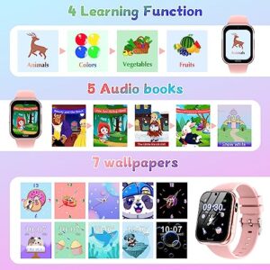 Smart Watch for Kids Gift for Girls Toys Age 6-8 Kids Game Smart Watches for Girls Boys 8-10 with 24 Games Video Camera Music Alarm Educational Birthday Gifts Ages 6 7 8 9 10 11 12 Years Old (Pink)