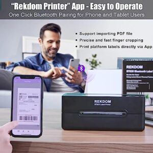 REKDOM Bluetooth Label Printer - Wireless 4x6” Shipping Label Printer for Postage and Small Business, Thermal Inkless Printer Compatible with Phone,Tablet and Windows, Amazon,Ebay,USPS.