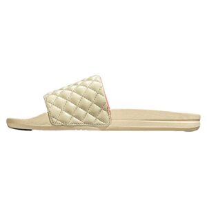 athletic propulsion labs women's lusso slide, vanilla/fire coral, 7