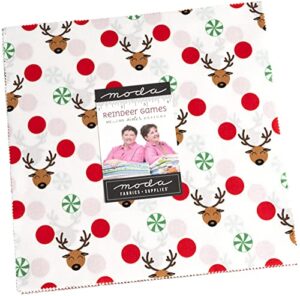 me and my sister designs reindeer games layer cake 42 10-inch squares moda fabrics 22440lc