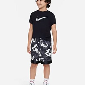 Nike Big Boys' Dri-FIT Elite Basketball Shorts (Large, Black/Black/White)