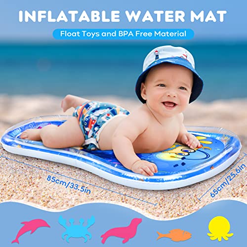 Looxii Baby Play Gym with Tummy Time Water Mat, Baby Play Mat Activity Gym with Music and Lights, Kick and Play Piano Gym for Baby Newborn Infants Toys 0 3 6 12 24 Months Brain Development