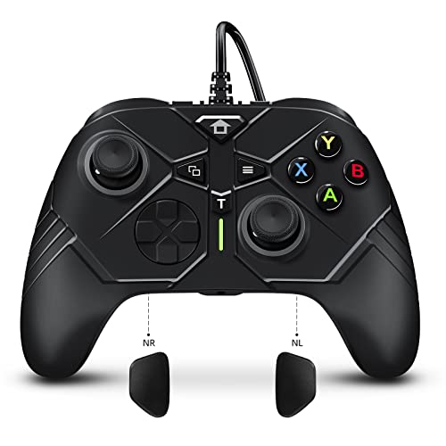 AceGamer Wired Controller for Xbox One with Two Remappable Buttons, 3.5mm Audio Jack, Turbo Key and Dual Vibration, Compatible with Xbox One/S/X/Series S/Series X/PC Windows 10/11 (Black)