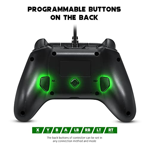 AceGamer Wired Controller for Xbox One with Two Remappable Buttons, 3.5mm Audio Jack, Turbo Key and Dual Vibration, Compatible with Xbox One/S/X/Series S/Series X/PC Windows 10/11 (Black)