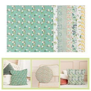 TEHAUX 8 Sheets of Floral Cotton Fabric Flowers Quilting Cloth Spring Square Patchwork DIY Crafts Strip Bundle Farmhouse Fabric Scrap Charm Packs Sewing Supplies for Home