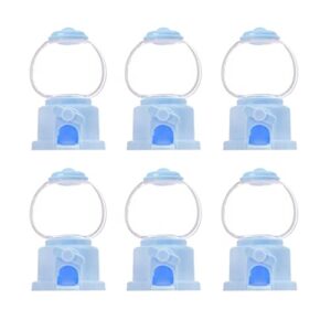 mini brands candy machine, 6pcs rotatable candy catcher machines mini creative gumball machine candy dispenser candy box for cake decorations, wedding, party (blue) claw machine