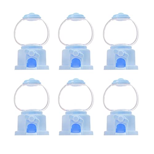 Mini Brands Candy Machine, 6pcs Rotatable Candy Catcher Machines Mini Creative Gumball Machine Candy Dispenser Candy Box for Cake Decorations, Wedding, Party (Blue) Claw Machine