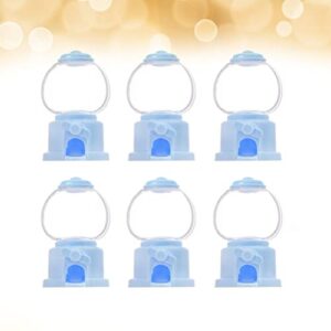 Mini Brands Candy Machine, 6pcs Rotatable Candy Catcher Machines Mini Creative Gumball Machine Candy Dispenser Candy Box for Cake Decorations, Wedding, Party (Blue) Claw Machine