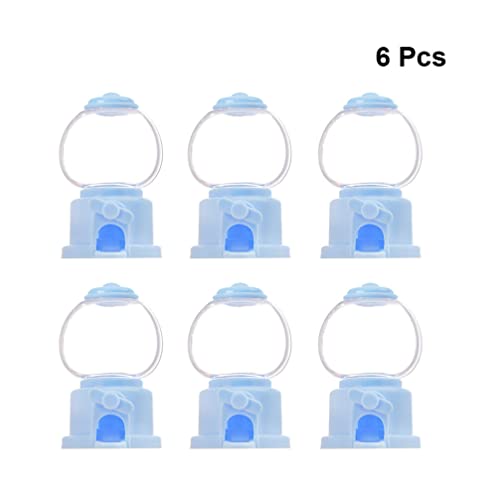 Mini Brands Candy Machine, 6pcs Rotatable Candy Catcher Machines Mini Creative Gumball Machine Candy Dispenser Candy Box for Cake Decorations, Wedding, Party (Blue) Claw Machine