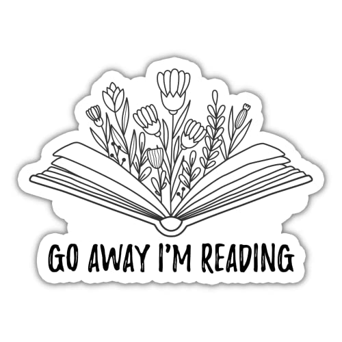 Akira Go Away I'm Reading Sticker, Vinyl Decal Bookish Stickers For Water Bottle Phone Case Helmet Skateboard Water Assistant Book Lover Gifts For Kindle, Kindle Stickers For Girl Women Her