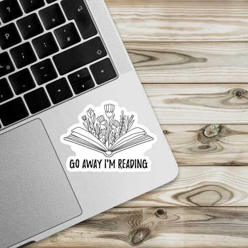 Akira Go Away I'm Reading Sticker, Vinyl Decal Bookish Stickers For Water Bottle Phone Case Helmet Skateboard Water Assistant Book Lover Gifts For Kindle, Kindle Stickers For Girl Women Her