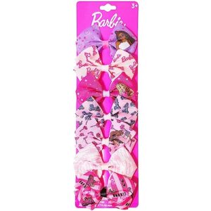 luv her barbie kids bows - hair accessories gift set - princess hair bows - 7 pcs 4 inch bundle - hair bows for girls - barbie hair clip - alligator clip - ages 3 +