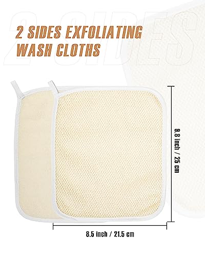 Exfoliating Washcloth for Body and face, 7 Pack Facial Exfoliate Two Sides Body Scrub for Bath, Remove Dead Skin Wipe Wash Cloth Towel for Women and Man