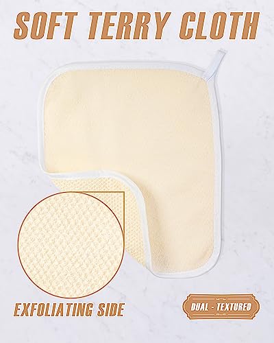 Exfoliating Washcloth for Body and face, 7 Pack Facial Exfoliate Two Sides Body Scrub for Bath, Remove Dead Skin Wipe Wash Cloth Towel for Women and Man