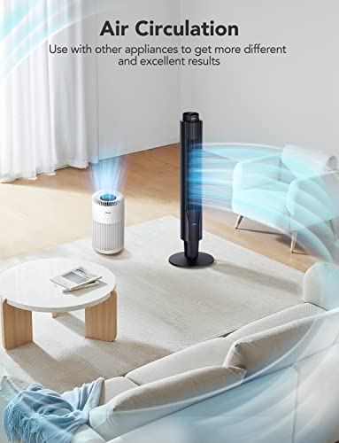 GoveeLife Smart Tower Fan 2023 Upgraded, 42 Inch WiFi Fan with Aromatherapy and Temp Sensor, Oscillating Fan with 8 Speeds 4 Modes up to 25ft/s, 24H Timer Fan Tower, 27dB Quiet Floor Fan for Bedroom