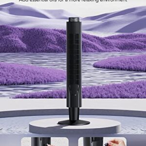 GoveeLife Smart Tower Fan 2023 Upgraded, 42 Inch WiFi Fan with Aromatherapy and Temp Sensor, Oscillating Fan with 8 Speeds 4 Modes up to 25ft/s, 24H Timer Fan Tower, 27dB Quiet Floor Fan for Bedroom