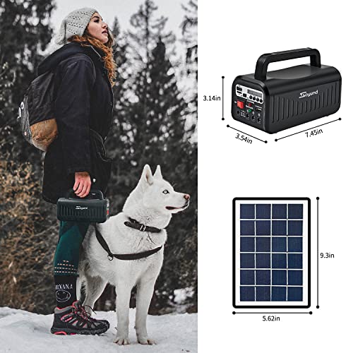 Solar Generator, Soyond Solar Powered Generator with Panel Included, 8000mAh Portable Power Station with 2 LED Bulbs for Home Use Emergency, Outdoor Generator for Camping,Travel