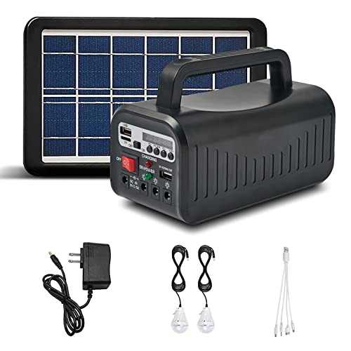 Solar Generator, Soyond Solar Powered Generator with Panel Included, 8000mAh Portable Power Station with 2 LED Bulbs for Home Use Emergency, Outdoor Generator for Camping,Travel