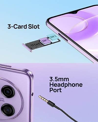 Ulefone Note 15 GSM 3G Unlocked Smartphone, 6.22 inch Display, Android 12 2GB+32GB, All Day Battery, Triple Card Slots, Dual SIM Unlocked Cell Phones, 8MP+5MP Camera, GPS/Face Recognition - Purple