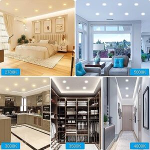 Miootly Recessed Lighting 6Pack 6 Inch 12W Ultra-Thin, Modern LED Ceiling Light Fixture with Metal Junction Box, 2700K/3000K/3500K/4000K/5000K Selectable, 1050LM, Dimmable