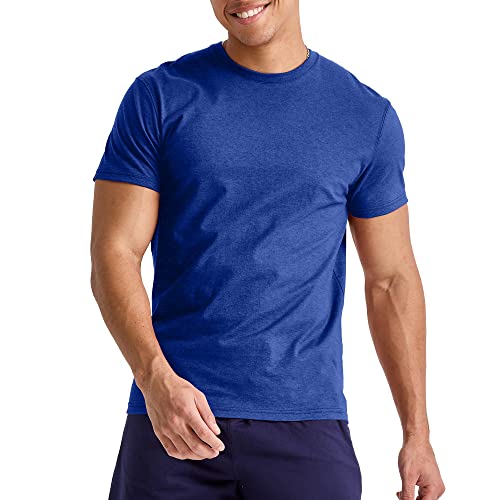 Hanes Men's Originals Tri-Blend Tall T-Shirt, Lightweight Tee, Big & Tall Sizes, Royal Triblend