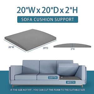 Rinkai-S Curve Couch Sofa Support | CertiPUR-US Certified | Prevents Sagging and Repairs Cushions | 20" x 20" x 2" High-Density Foam | Cuttable Design | High Rebound （Med-Soft ，3 Piece for Sofa）