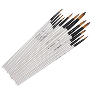 ciieeo 1 set/12pcs summer sets detailing brush kit paint sets acrylic brush coloring art paint brushes paint brush set paint brushes oil paintbrush student acrylic painting white